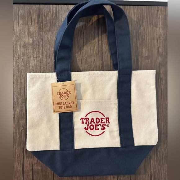 Trader Joe’s | Bags | Trader Joes Mini Navy Tote | Poshmark